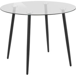 Glastisch OTTO HOME "Danny", transparent (glas, schwarz), B:100cm H:76cm T:100cm, Tische, Runde Esstische Glas-Esstisch Esstisch, runder Esstisch mit einem &Oslash; von 100 cm