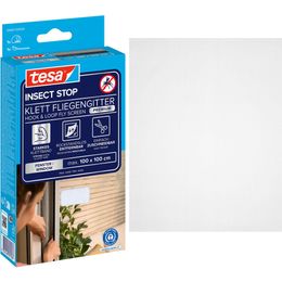 Fliegengitter-Gewebe Tesa "Klett Fliegengitter Premium f&uuml;r Fenster, Insektenschutz mit Klettband", wei&szlig; (rahmen: wei&szlig; gewebe: wei&szlig;), B:100cm H:100cm, Insektenschutzgitter, selbstklebende Insektenschutz - 100 cm x 100 cm