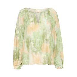 Langarmbluse Cream "Bluse langarm CRCassia", Damen, Gr. S/M, bunt (gr&uuml;n watercolor), Obermaterial: 100% Viskose CV., Blusen