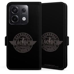 DeinDesign Xiaomi Redmi Note 13 Pro 5G Handy Klapph&uuml;lle Handyh&uuml;lle aus Kunst Leder schwarz Flip Case Rock Acdc Merchandise Sideflip mit Lasche