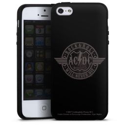 DeinDesign iPhone SE (2016-2019) Handy Silikon H&uuml;lle Case schwarz Handyh&uuml;lle Rock Merchandise Acdc