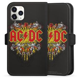 DeinDesign iPhone 11 Pro Handy Klapph&uuml;lle Handyh&uuml;lle aus Kunst Leder schwarz Flip Case Music Acdc Rock Sideflip mit Lasche