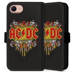 DeinDesign iPhone 17e Handy Klapph&uuml;lle Handyh&uuml;lle aus Kunst Leder schwarz Flip Case Music Acdc Rock Sideflip mit Lasche