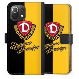 DeinDesign Xiaomi Mi 11 Lite 5G Handy Klapph&uuml;lle Handyh&uuml;lle aus Kunst Leder schwarz Flip Case Sg Dynamo Dresden Sgd Official Licensed Product Sideflip mit langer