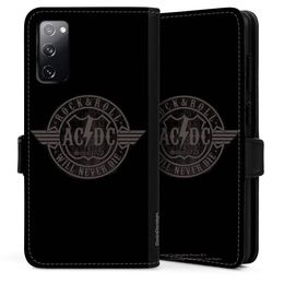 DeinDesign Galaxy S20 Handy Klapph&uuml;lle Handyh&uuml;lle aus Kunst Leder schwarz Flip Case Rock Acdc Merchandise Sideflip mit Lasche