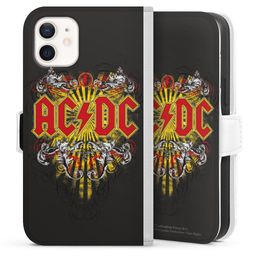 DeinDesign iPhone 12 mini Handy Klapph&uuml;lle Handyh&uuml;lle aus Kunst Leder wei&szlig; Flip Case Music Acdc Rock Sideflip mit Lasche
