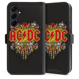 DeinDesign Galaxy A35 5G Handy Klapph&uuml;lle Handyh&uuml;lle aus Kunst Leder schwarz Flip Case Music Acdc Rock Sideflip mit Lasche