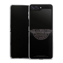 DeinDesign Galaxy Z Flip 5 Handy Hard Case Schutzh&uuml;lle transparent Smartphone Handy H&uuml;lle Rock Acdc Merchandise Hard Case