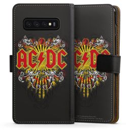 DeinDesign Galaxy S10 Handy Klapph&uuml;lle Handyh&uuml;lle aus Kunst Leder schwarz Flip Case Music Acdc Rock Sideflip mit Lasche