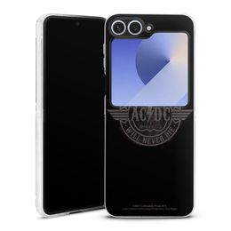 DeinDesign Galaxy Z Flip 6 Handy Hard Case Schutzh&uuml;lle transparent Smartphone Handy H&uuml;lle Rock Acdc Merchandise Hard Case