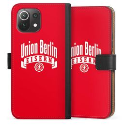 DeinDesign Xiaomi Mi 11 Lite 5G Handy Klapph&uuml;lle Handyh&uuml;lle aus Kunst Leder schwarz Flip Case Fcu Official Licensed Product 1. Fc Union Berlin Sideflip mit 