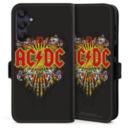 DeinDesign Galaxy A25 5G Handy Klapph&uuml;lle Handyh&uuml;lle aus Kunst Leder schwarz Flip Case Music Acdc Rock Sideflip mit Lasche