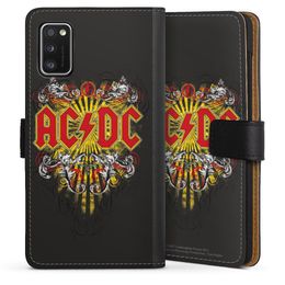 DeinDesign Galaxy A41 Handy Klapph&uuml;lle Handyh&uuml;lle aus Kunst Leder schwarz Flip Case Music Acdc Rock Sideflip mit Lasche
