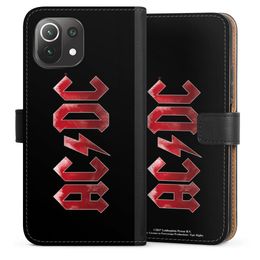 DeinDesign Xiaomi Mi 11 Lite 5G Handy Klapph&uuml;lle Handyh&uuml;lle aus Kunst Leder schwarz Flip Case Logo Merchandise Acdc Sideflip mit langer Lasche
