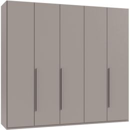 Dreht&uuml;renschrank wimex "Kleiderschrank London, in den Breiten 180cm, 225cm oder 270cm", beige (saharagrau, griffe saharagrau), B:225cm H:208cm T:58cm, Holzwerkstoff, Schr&auml;nke, Dreht&uuml;renschrank, wahlweise mit Basic- oder Premium-Ausstattung erh&auml;ltlich