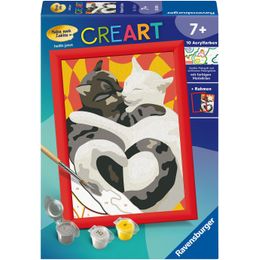 Malen nach Zahlen Ravensburger "CreArt, Katzen-Liebe", bunt, Malvorlagen, KinderB:13cm H:18cm, Made in Europe, B:13cm H:18cm