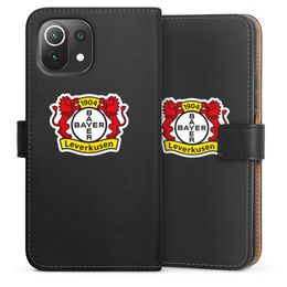 DeinDesign Xiaomi Mi 11 Lite 5G Handy Klapph&uuml;lle Handyh&uuml;lle aus Kunst Leder schwarz Flip Case Logo Bayer 04 Leverkusen Official Licensed Product Sideflip mit 
