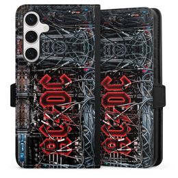 DeinDesign Galaxy S24+ Handy Klapph&uuml;lle Handyh&uuml;lle aus Kunst Leder schwarz Flip Case Merchandise Acdc Official Licensed Product Sideflip mit Lasche
