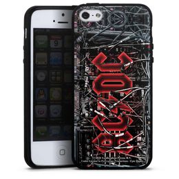 DeinDesign iPhone SE (2016-2019) Handy Silikon H&uuml;lle Case schwarz Handyh&uuml;lle Merchandise Acdc Official Licensed Product