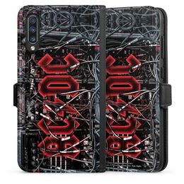 DeinDesign Galaxy A70 Handy Klapph&uuml;lle Handyh&uuml;lle aus Kunst Leder schwarz Flip Case Merchandise Acdc Official Licensed Product Sideflip mit Lasche