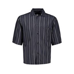 Kurzarmhemd Junk De Luxe "Freizeithemd (Kurzarm) Regular Fit", Herren, Gr. S, Normalgr&ouml;&szlig;en, schwarz-wei&szlig; (dk navy), Obermaterial: 85% Viskose, 15% Polyamid, Hemden