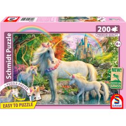 Puzzle Schmidt Spiele "Einhornstute mit zwei Fohlen", bunt, Puzzles, KinderB:43cm H:29cm, Pappe, Motiv, Made in Europe, B:43cm H:29cm