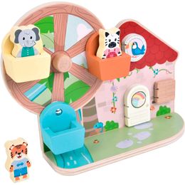 Spielcenter Small Foot "Motorikspielzeug Riesenrad Jungle Friends", bunt, Motorikspielzeug, BabyB:26cm H:20,5cm T:9cm, Holz, aus Holz, FSC - sch&uuml;tzt Wald, B:26cm H:20,5cm T:9cm