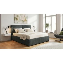 Polsterbett OTTO HOME "AVVRA in der Gr&ouml;&szlig;e 180x200 cm, mit flauschigen Breitcord bezogen", dunkelgrau, B:201cm H:118cm L:220cm, Betten, Polsterbett, wahlweise mit Lattenrost und King-Matratze (28cm)