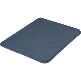 Badematte Kleine Wolke "Marco, Badvorleger, Badezimmer Teppich", blau (stahlblau), H:20mm, Polyester, Badematten, Badematte, Badteppich, Uni Farben