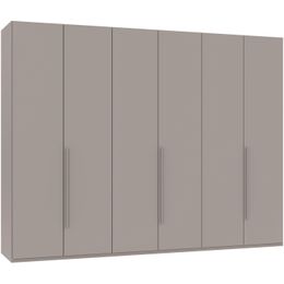 Dreht&uuml;renschrank wimex "Kleiderschrank London, in den Breiten 180cm, 225cm oder 270cm", beige (saharagrau, griffe saharagrau), B:270cm H:208cm T:58cm, Holzwerkstoff, Schr&auml;nke, Dreht&uuml;renschrank, wahlweise mit Basic- oder Premium-Ausstattung erh&auml;ltlich