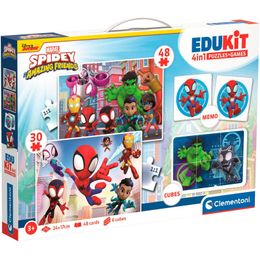 Puzzle Clementoni "Edukit, 4n1, Spidey und seine Freunde", bunt, Puzzles, Kinder, Pappe, Motiv, Made in Europe