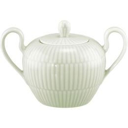 Zuckerdose Seltmann Weiden "Amina", gr&uuml;n, B:8,6cm H:7,9cm L:13,1cm, Porzellan, Lebensmittelaufbewahrungsbeh&auml;lter, Zuckerdose, Beh&auml;lter f&uuml;r Zucker, mit Henkel