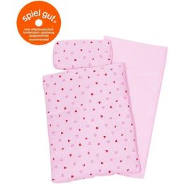 Puppen Bettw&auml;sche goki "Puppenbettzeug Herz/Krone", rosa, Puppenausstattungen, Kinder, gemustert