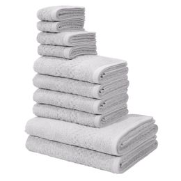 Handtuch Set OTTO HOME "Regona, als 10 tlg Set und Serie, Premium Handt&uuml;cher, 500 gr/m&sup2;", grau (hellgrau), 10 Stk., Frottier, Frottier, Obermaterial: 100% Baumwolle, Handtuch-Sets, Duscht&uuml;cher, Handt&uuml;cher, G&auml;stet&uuml;cher, Seift&uuml;cher, 5 Jahre Garantie