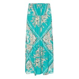 Midirock Cream "Casual CRTIAH", Damen, Gr. 38, blau (ceramic scarf print), Obermaterial: 100% Viskose CV., R&ouml;cke