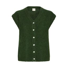 Strickjacke Ichi "&Auml;rmellose IHBELABLUE", Damen, Gr. M, gr&uuml;n (rifle gr&uuml;n melange), Obermaterial: 77% Polyester PES. 12% Nylon NY. 9% Wolle mw. 2% Elasthan EL., Strickjacken Strickjacke