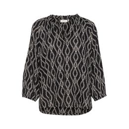Langarmbluse Kaffe "Bluse langarm KAsigrid", Damen, Gr. 34, schwarz (schwarz, chalk print), Obermaterial: 100% Viskose LENZING ECOVERO CV LenzEcov., Blusen