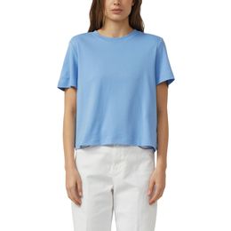 T-Shirt s.Oliver, Damen, Gr. 38, blau, Jersey, Obermaterial: 100% Baumwolle, unifarben, gerade h&uuml;ftbedeckend, Rundhals, abgesteppte Kante, Shirts T-Shirt, Sommershirt unifarben