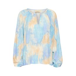 Langarmbluse Cream "Bluse langarm CRCassia", Damen, Gr. S/M, blau (blau watercolor), Obermaterial: 100% Viskose CV., Blusen