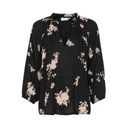 Langarmbluse Kaffe "Bluse langarm KAsigrid", Damen, Gr. 34, schwarz (schwarz, braun flower print), Obermaterial: 100% Viskose LENZING ECOVERO CV LenzEcov., Blusen