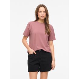 Kurzarmshirt Vila "VINORA S/S T-SHIRT - NOOS", Damen, Gr. L, nostalgia rose, Jersey, Obermaterial: 96% Baumwolle, 4% Elasthan, unifarben, regular fit normal, Rundhals, Shirts, Baumwollmischung, regular fit