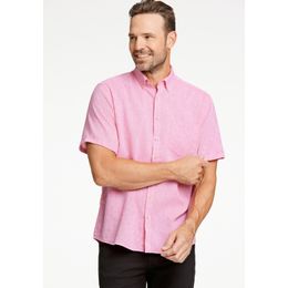 JACK'S INN 54 Leinenhemd JACK&rsquo;S "Leinenhemd (Kurzarm) Regular Fit", Herren, Gr. L, Normalgr&ouml;&szlig;en, rosa (pink), Obermaterial: 55% Leinen, 45% Baumwolle, Hemden