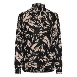 Langarmbluse Kaffe "Bluse langarm KAamber", Damen, Gr. 44, schwarz gray graphic, Obermaterial: 100% Viskose LENZING ECOVERO CV LenzEcov., Blusen