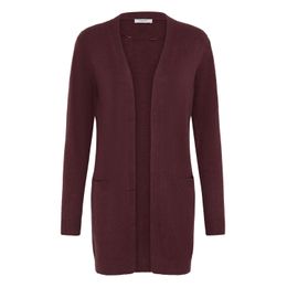 Strickjacke B.Young "Langarm BYNONINA", Damen, Gr. S, rot (port royale melange), Obermaterial: 50% Viskose CV. 27% Polyamid PA. 23% Polyester PES., Strickjacken Strickjacke