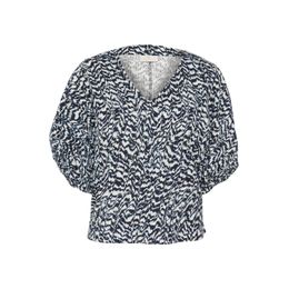 Kurzarmbluse Kaffe "Bluse kurzarm KAruffalo", Damen, Gr. 34, blau (blau, wei&szlig; graphic print), Obermaterial: 100% Baumwolle CO., Blusen