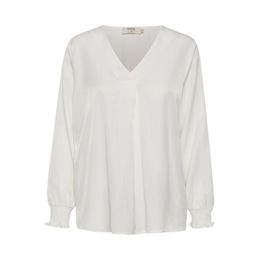 Langarmbluse Cream "Bluse langarm FengCR", Damen, Gr. 34, wei&szlig; (snow wei&szlig;), Obermaterial: 58% Viskose CV. 42% Polyester PES., Blusen