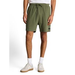 Shorts Tom Tailor Denim, Herren, Gr. L, N-Gr, gr&uuml;n (oak leaf gr&uuml;n), Web, Obermaterial: 100% Baumwolle, Hosen Shorts