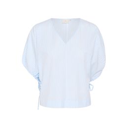 Kurzarmbluse Kaffe "Bluse kurzarm KAbeth", Damen, Gr. 34, blau (nantucket breeze, chalk stripe), Obermaterial: 100% Baumwolle CO., Blusen