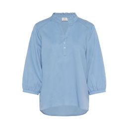 Langarmbluse Kaffe "Bluse langarm BPravna", Damen, Gr. L, blau (soft chambray melange), Obermaterial: 65% Polyester PES. 32% Viskose CV. 3% Elasthan EL., Blusen