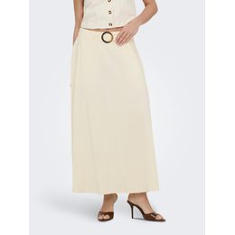 Jacqueline de Yong Maxirock JDY "JDYMILAN LINEN HW BELTED SKIRT WVN DIA", Damen, Gr. M (38), oatmeal detail:melange, Web, Obermaterial: 45% Baumwolle, 35% Viskose, 20% Leinen, meliert, R&ouml;cke Maxirock, Sommerrock mit Leinen